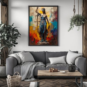 Abstract Lady Justice Wall Art Print, Printable Wall Art, Digital ...