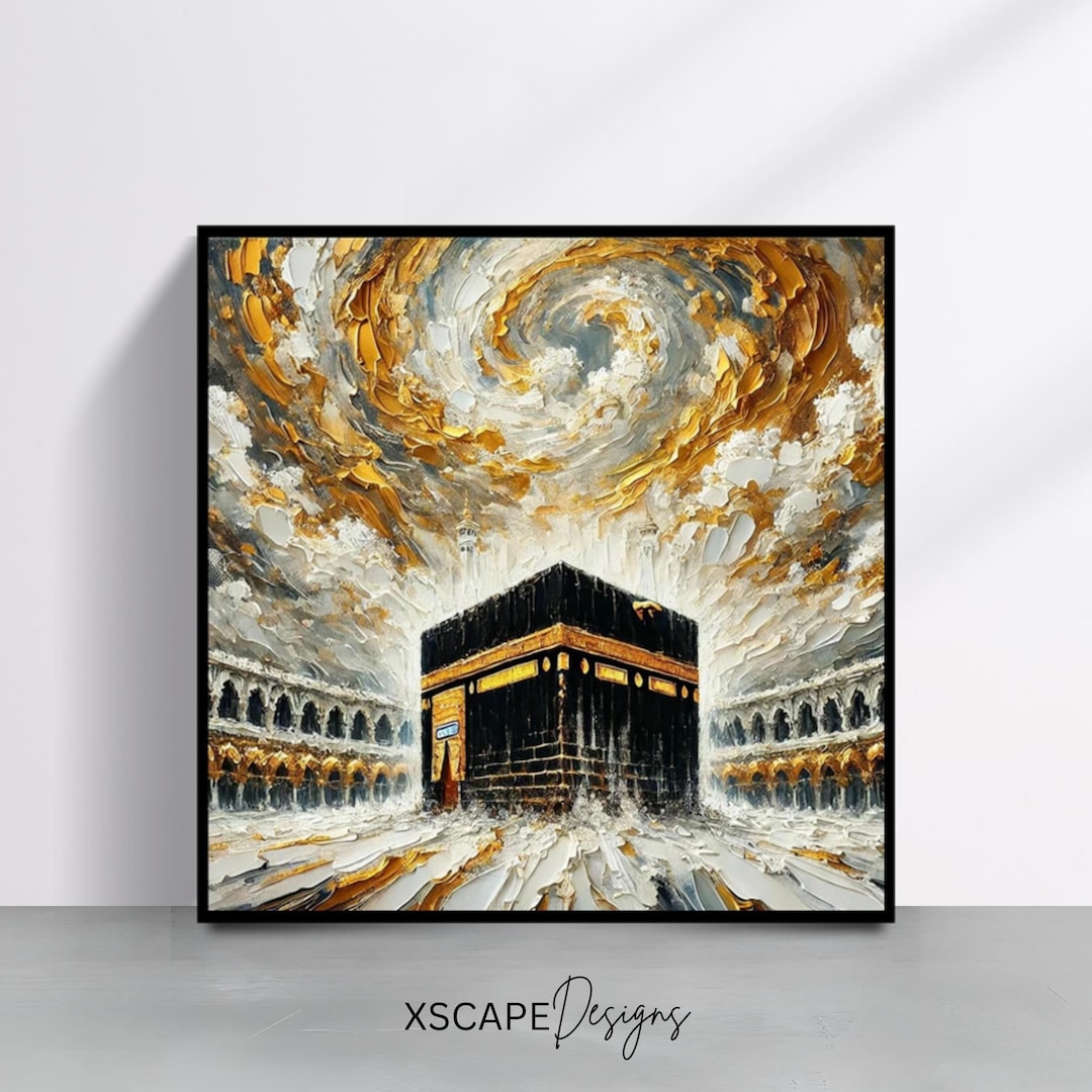 Kaaba Mecca Wall Art Print, Square Islamic Digital Download for ...