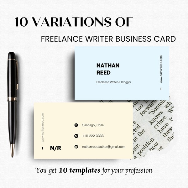 Writer Business Card - Etsy