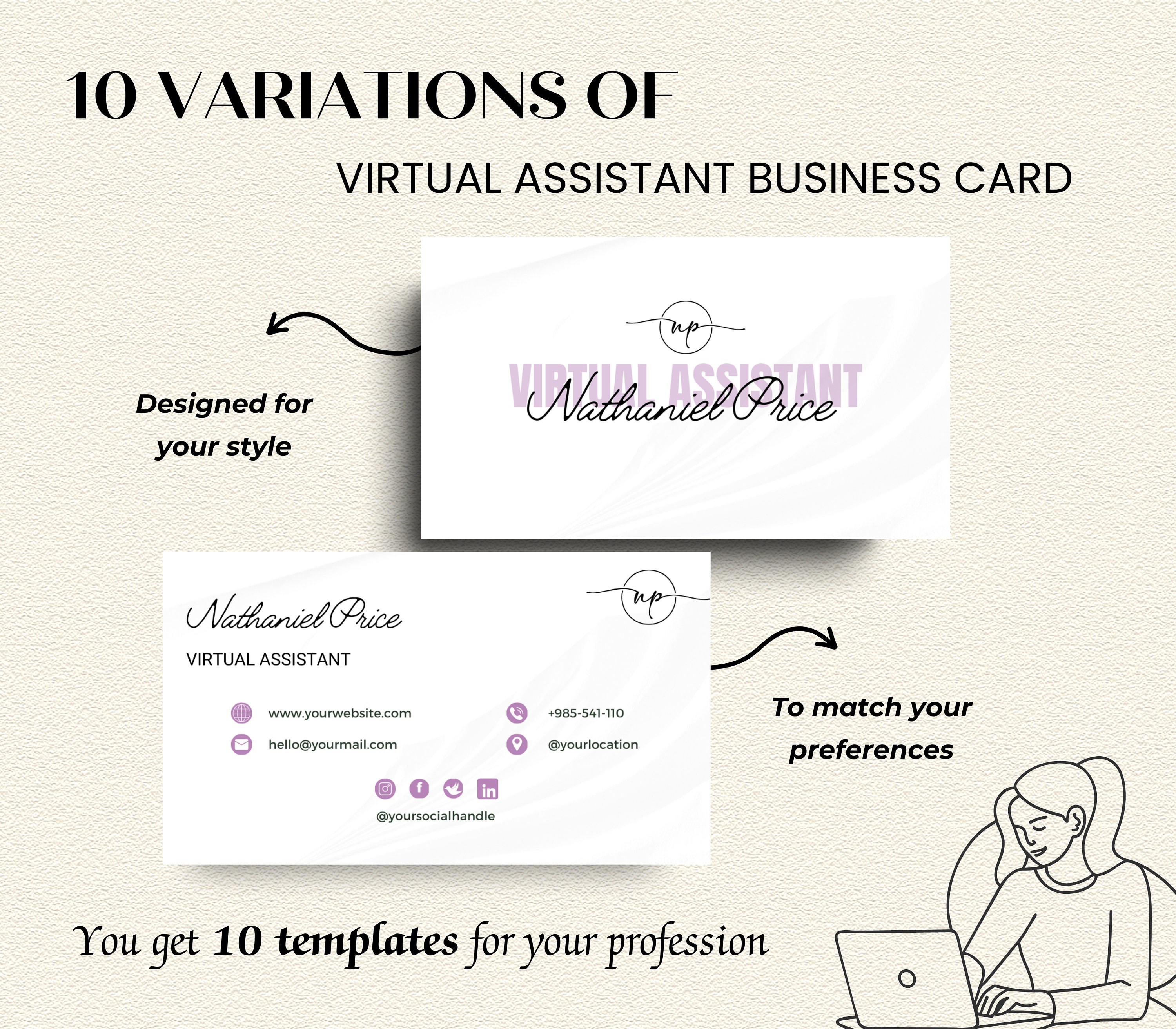 Virtual Assistant Business Cards