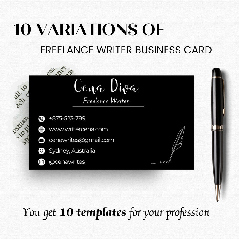 Writer Business Card - Etsy