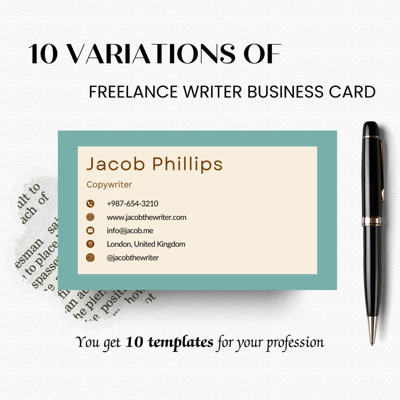 Writer Business Card - Etsy
