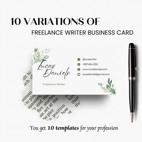 Writer Business Card - Etsy