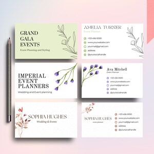 10x Event Planner Business Card, Business Card Template Printable ...