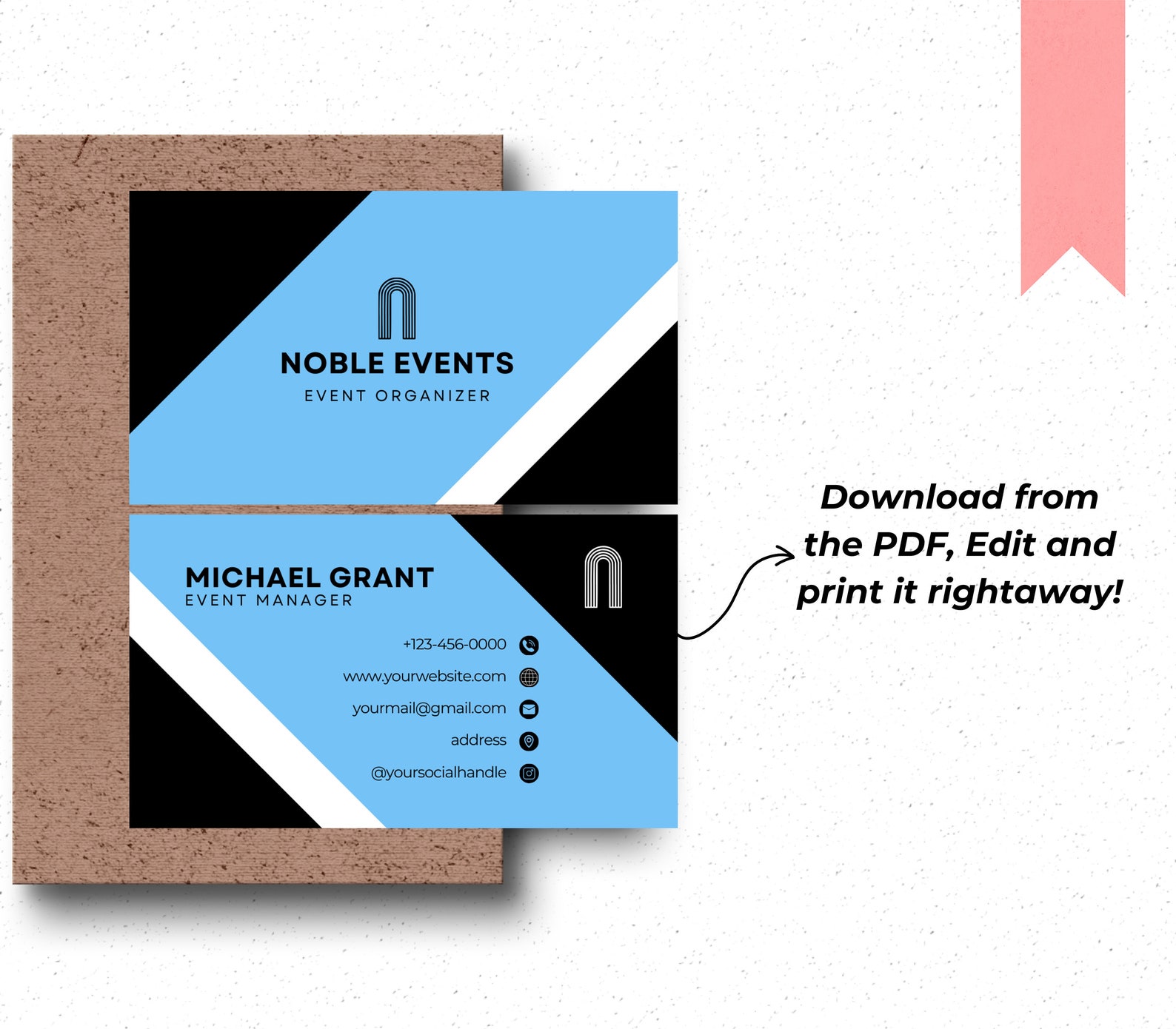 10x Event Planner Business Card, Business Card Template Printable ...