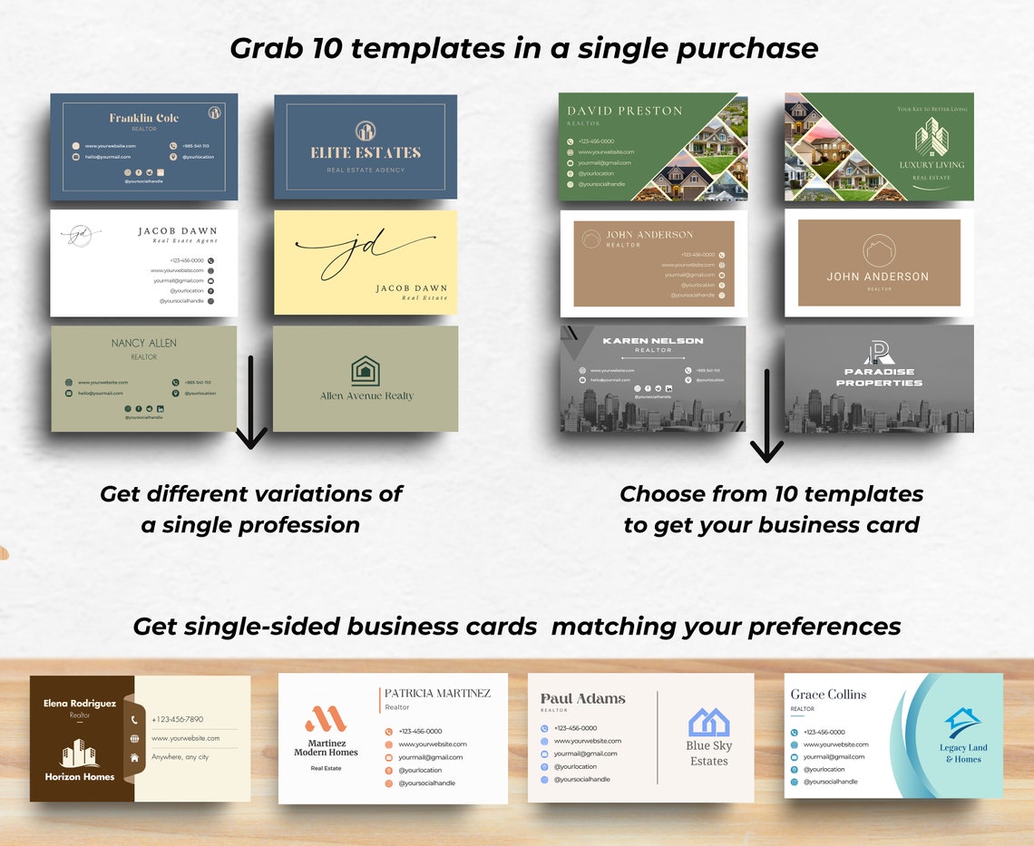 10x Realtor Business Card Templates Real Estate Card Building Design ...