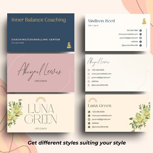 10x Life Coach Business Card, Business Card Template Printable Business ...