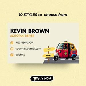 10x Tuk-tuk / Auto Rickshaw Driver Business Card Templates Raksha, Baby ...