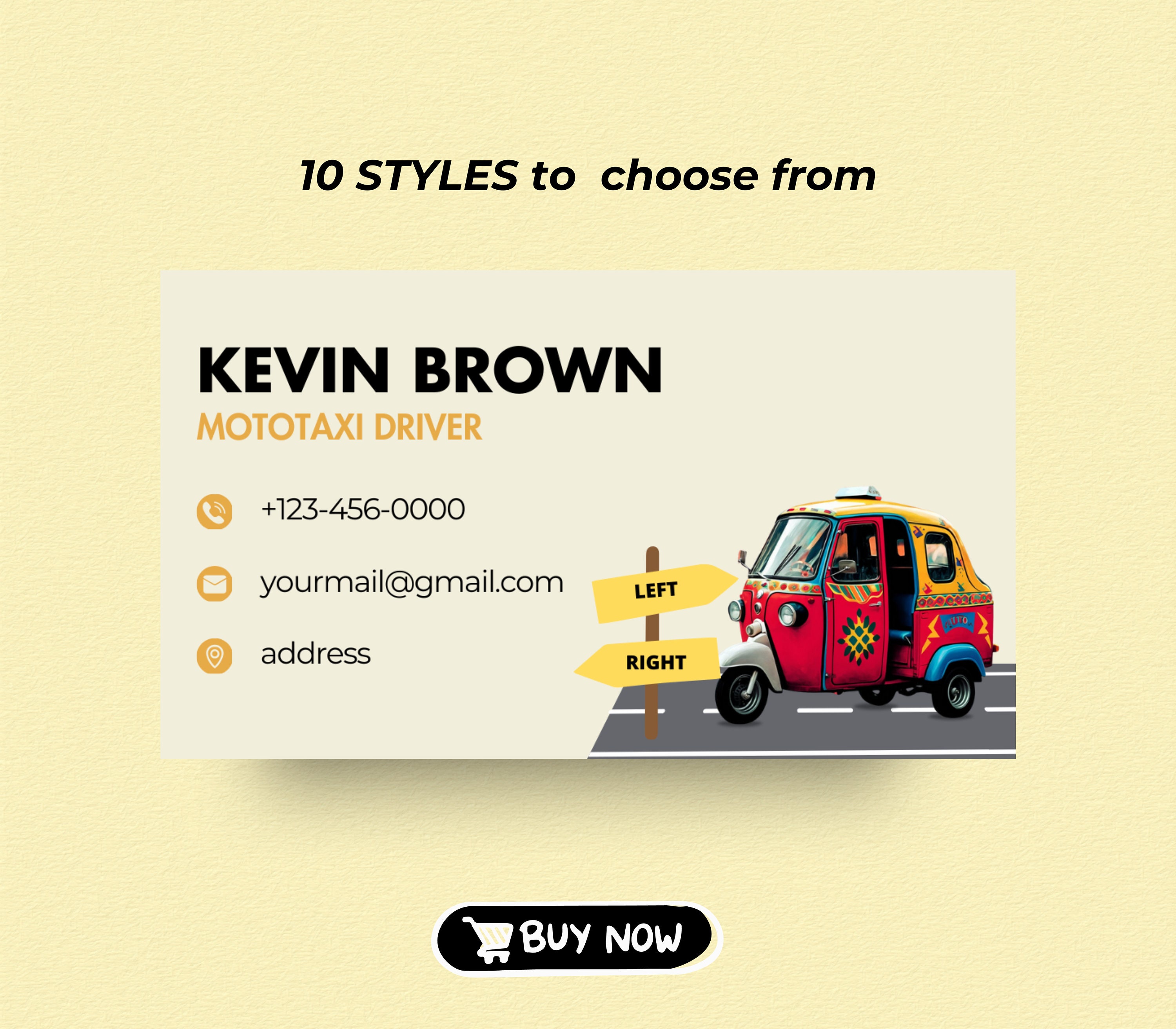 10x Tuk-tuk / Auto Rickshaw Driver Business Card Templates Raksha, Baby ...