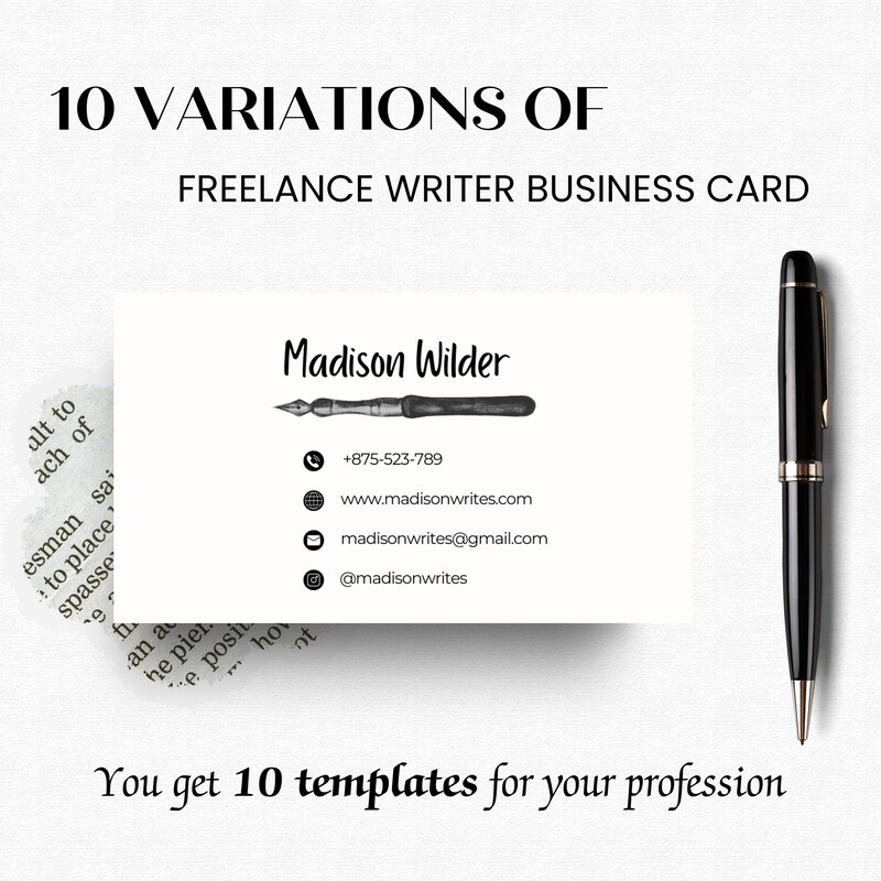 Writer Business Card - Etsy