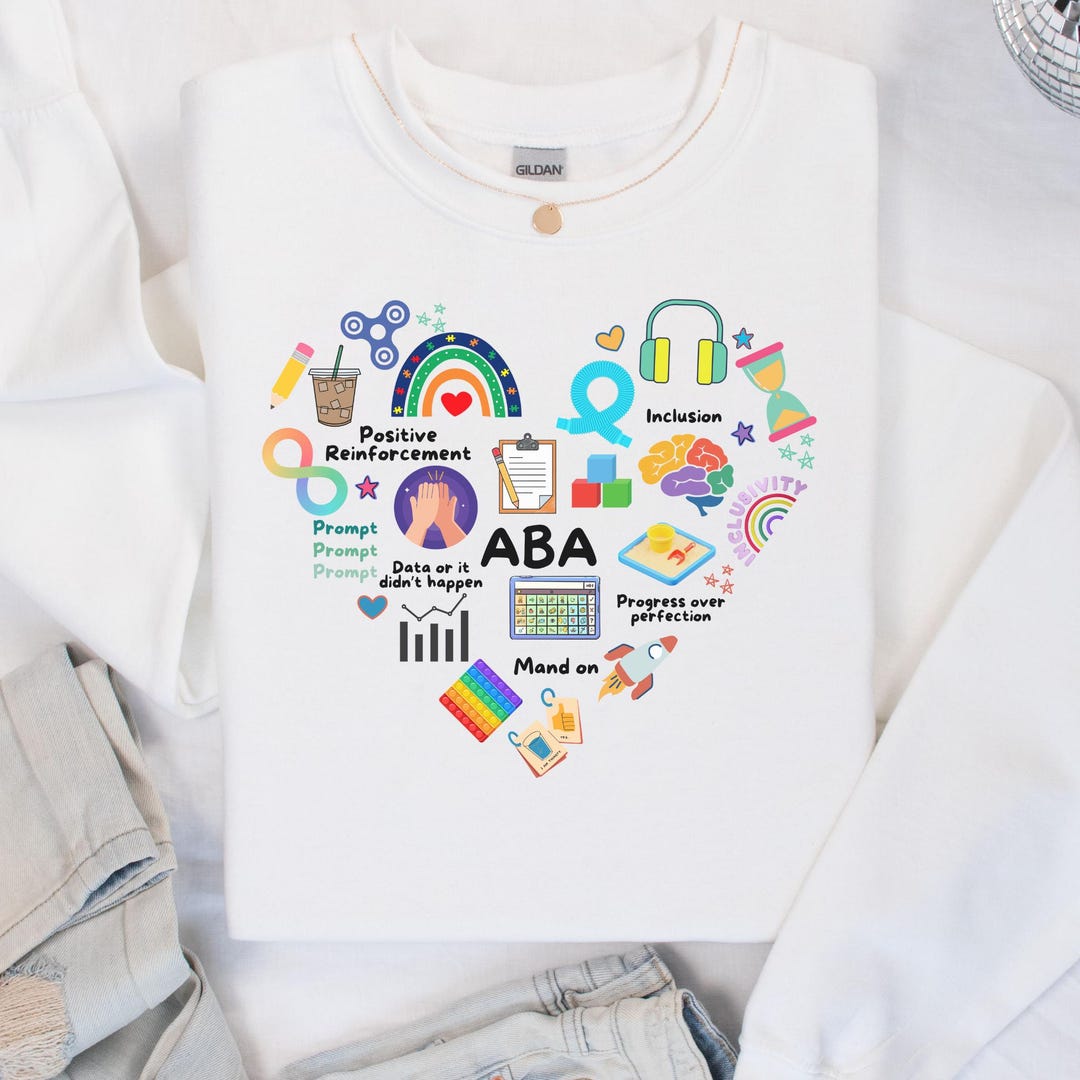 ABA Heart Sweatshirt: Autism Therapy, BCBA Gift - Etsy