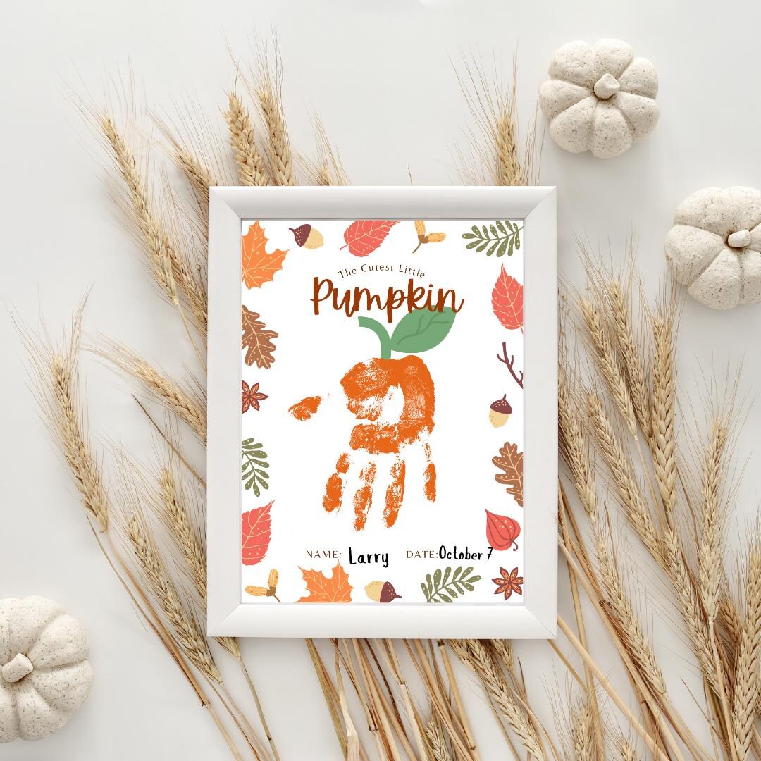 Cutest Little Pumpkin Handprint Craft Kids Craft - Etsy