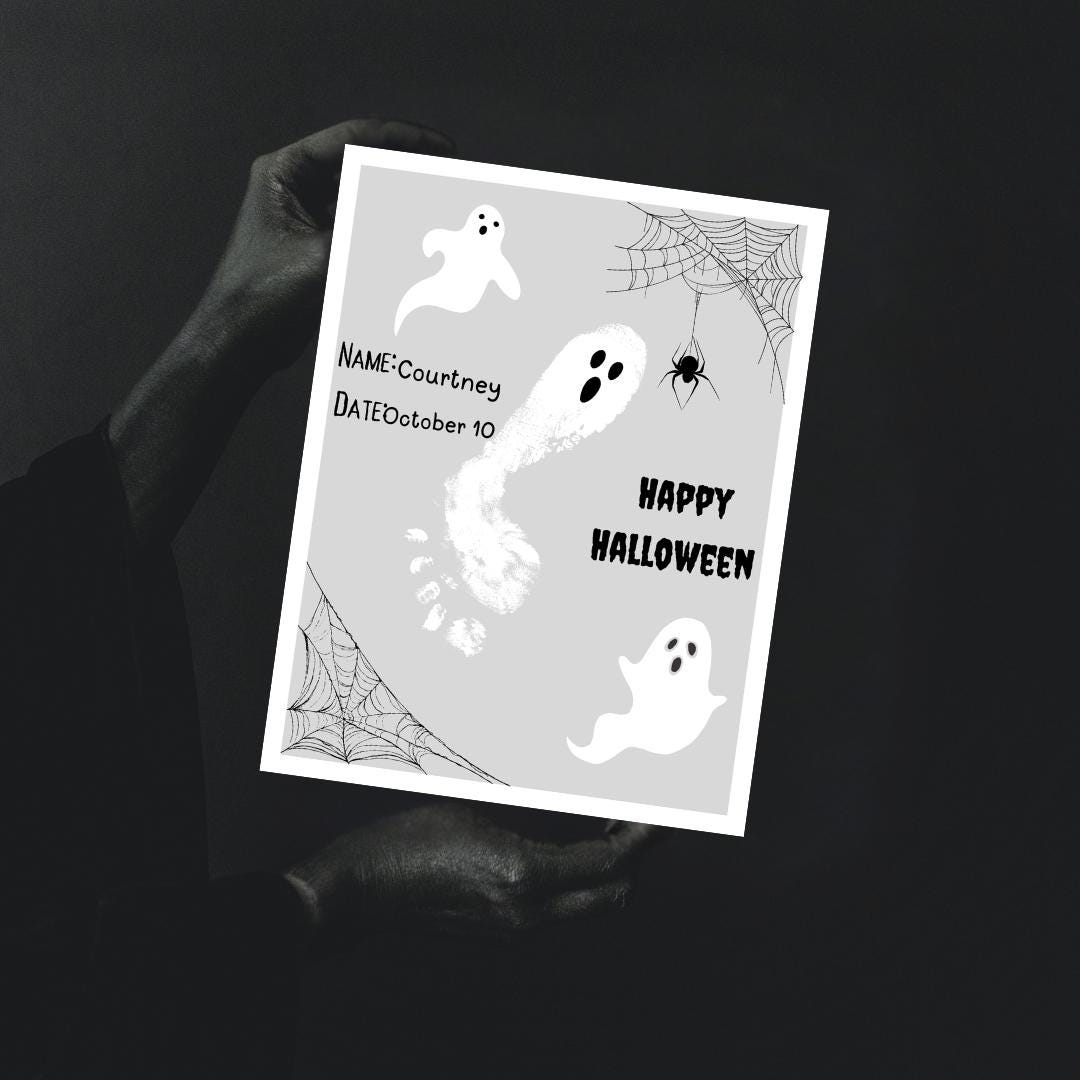 Ghost Handprint Craft Footprint Craft Halloween Craft Kids Craft ...