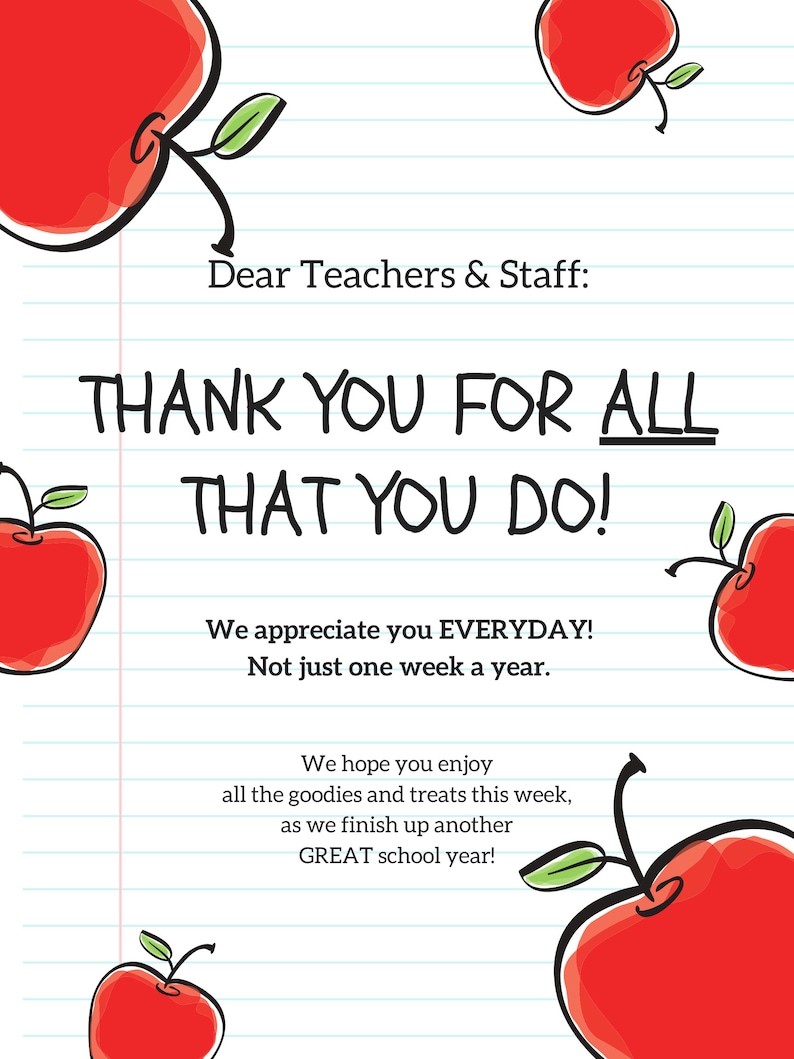Teacher Appreciation Poster / Teacher Sign / Thank You to Teachers ...
