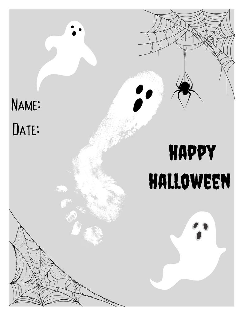 Ghost Handprint Craft Footprint Craft Halloween Craft Kids Craft ...