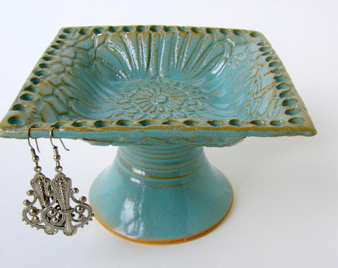 Blue Earring Keeper Ceramic Jewelry Bowl - Etsy