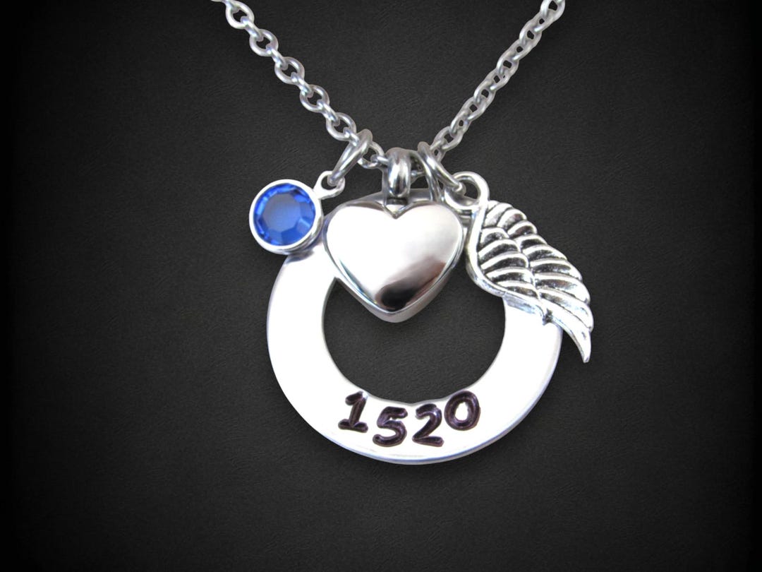 In Memory of Police Officer Necklace W/ Badge Number and Heart Urn ...