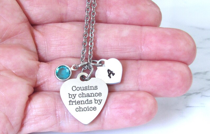 Cousins by Chance, Friends by Choice Necklace: Initial Heart ...