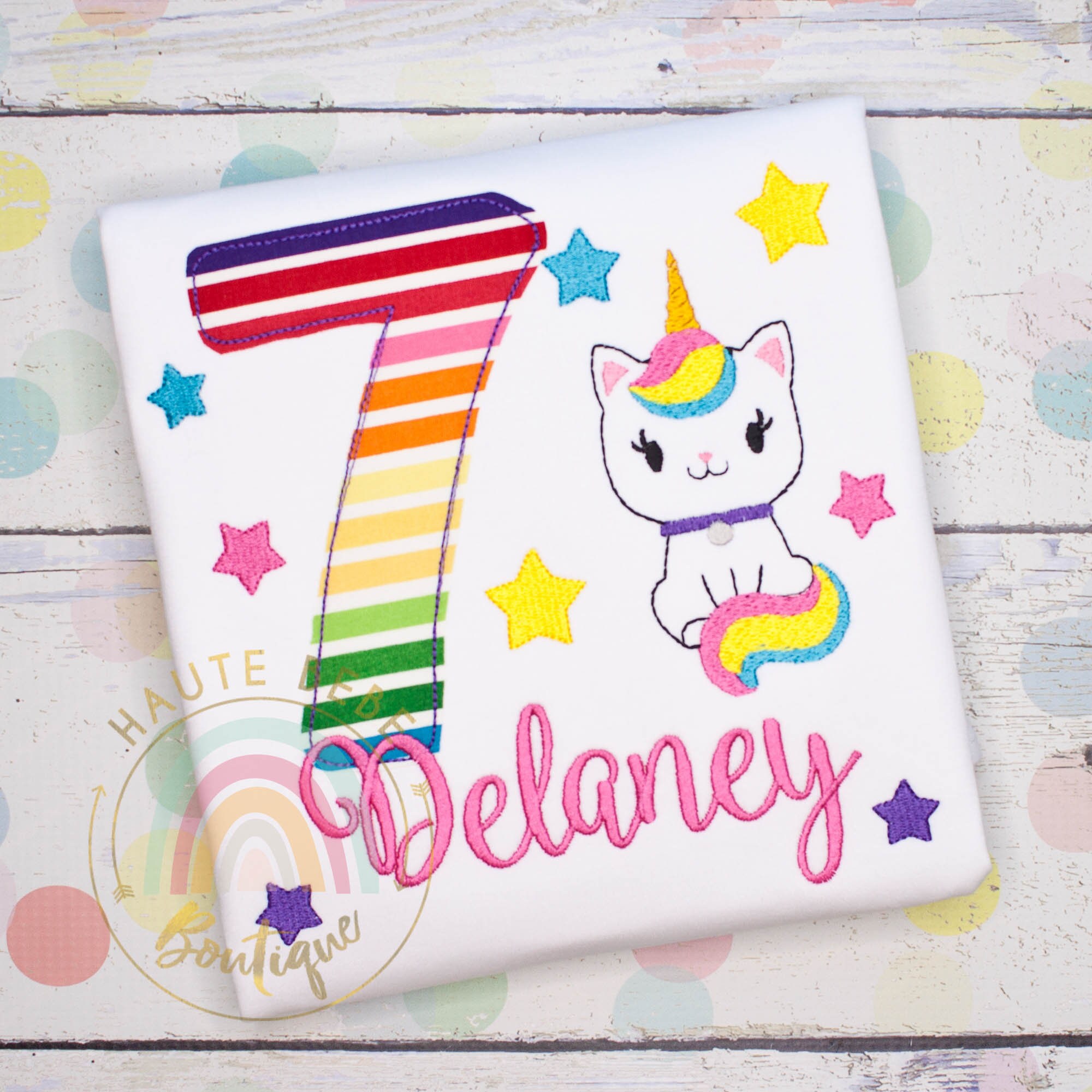 Girls Personalized RAINBOW CATICORN Birthday Shirt Kittycorn | Etsy