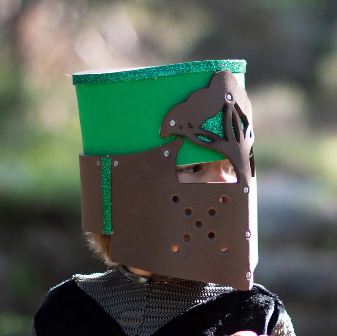 Kids Knight Helmet Green Tree | Great Helm Style Costume | Toddle Size ...
