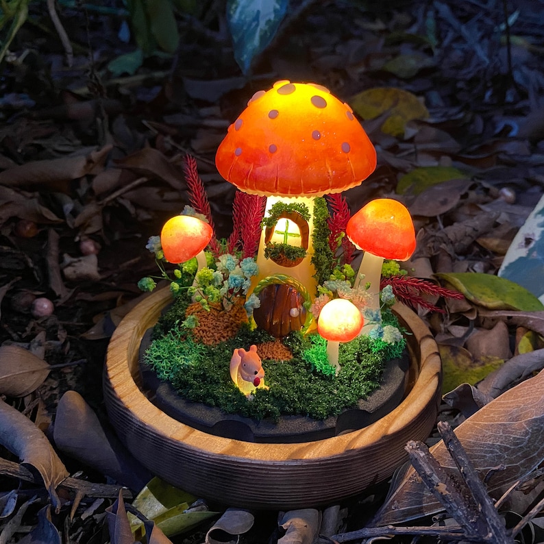 Handmade Mushroom Night Light: Fantasy Forest Cottage Lamp - Etsy