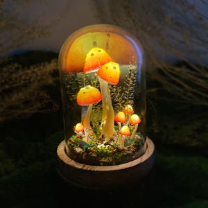 Handmade Fantasy Mushroom Lamp With Swamp & Lizard, Unique Chameleon ...