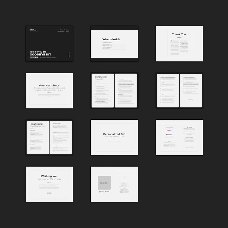 Send Off/goodbye Kit Indesign Template for Freelance Brand Designer ...
