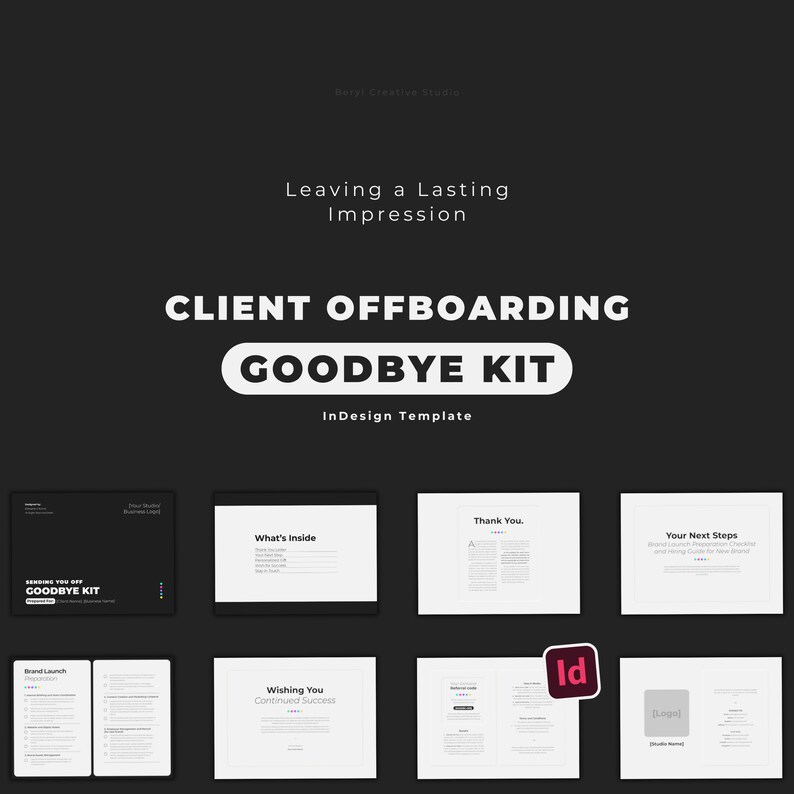 Send Off/goodbye Kit Indesign Template for Freelance Brand Designer ...