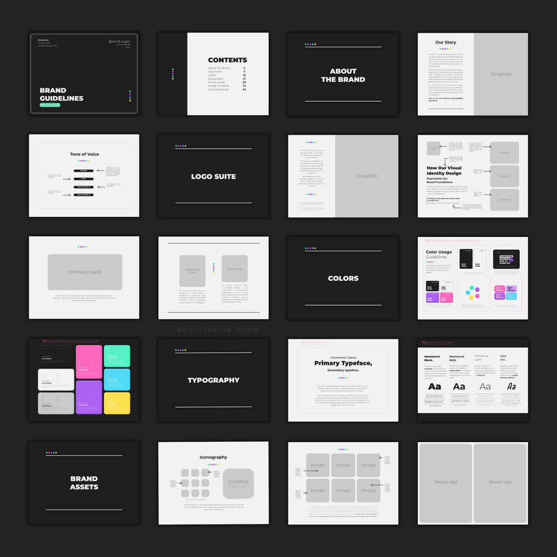 Professional Brand Visual Identity Guidelines Template: Canva, Indesign, Affinity Publisher - Etsy
