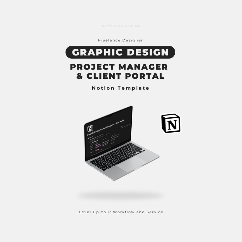 2 in 1 Graphic Design Project Manager & Notion Client Portal Template ...
