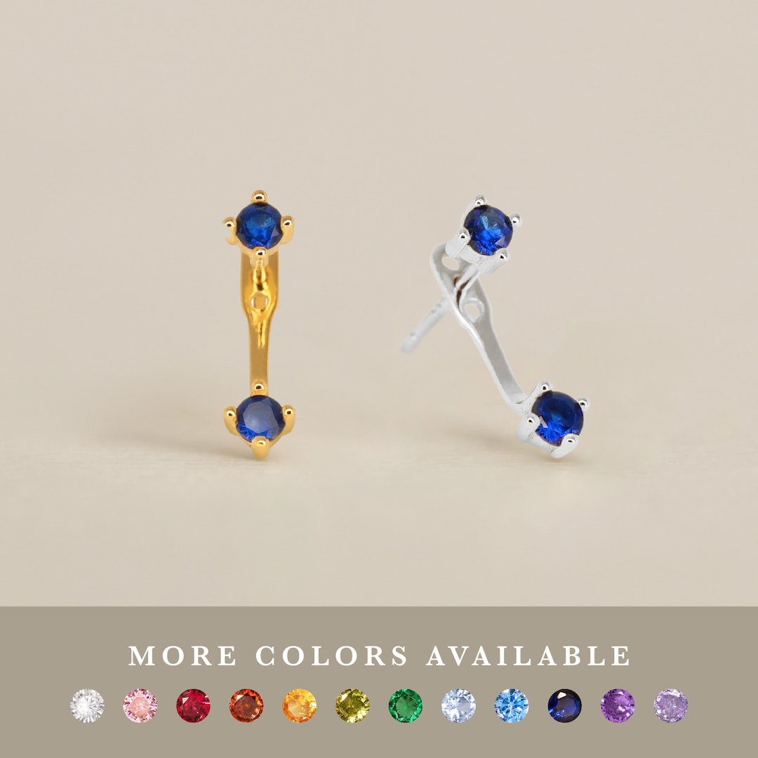 STUDS: Sapphire Front Back Stud Earrings Birthstone Earrings Gift for ...
