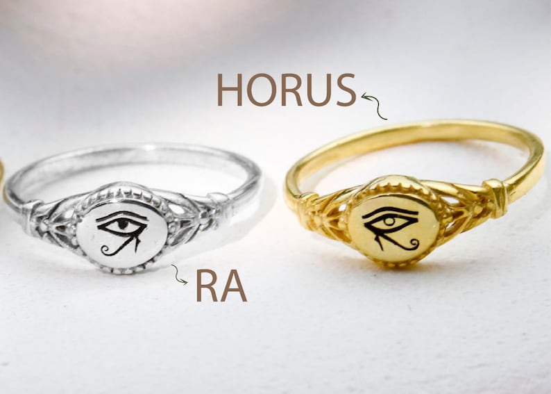 Horus Eye Signet Ring: Sterling Silver Ancient Egypt Jewelry - Etsy