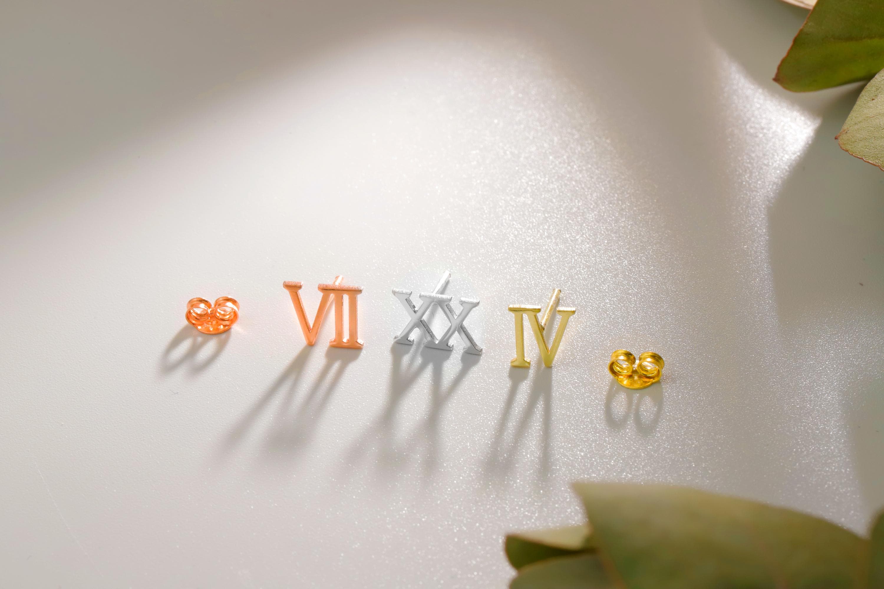 Sterling Silver Roman Numeral Earrings: Personalized Number Studs - Etsy