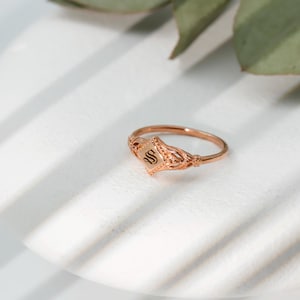 Gothic Initial Signet Ring: Personalized 925 Sterling Silver - Etsy