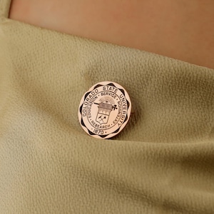 Sterling Silver Graduation Pin: Custom College Logo Brooch - Etsy
