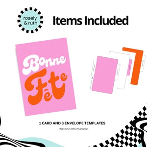 Bonne Fête Card, French Birthday Card, Stylish Birthday Card, French ...