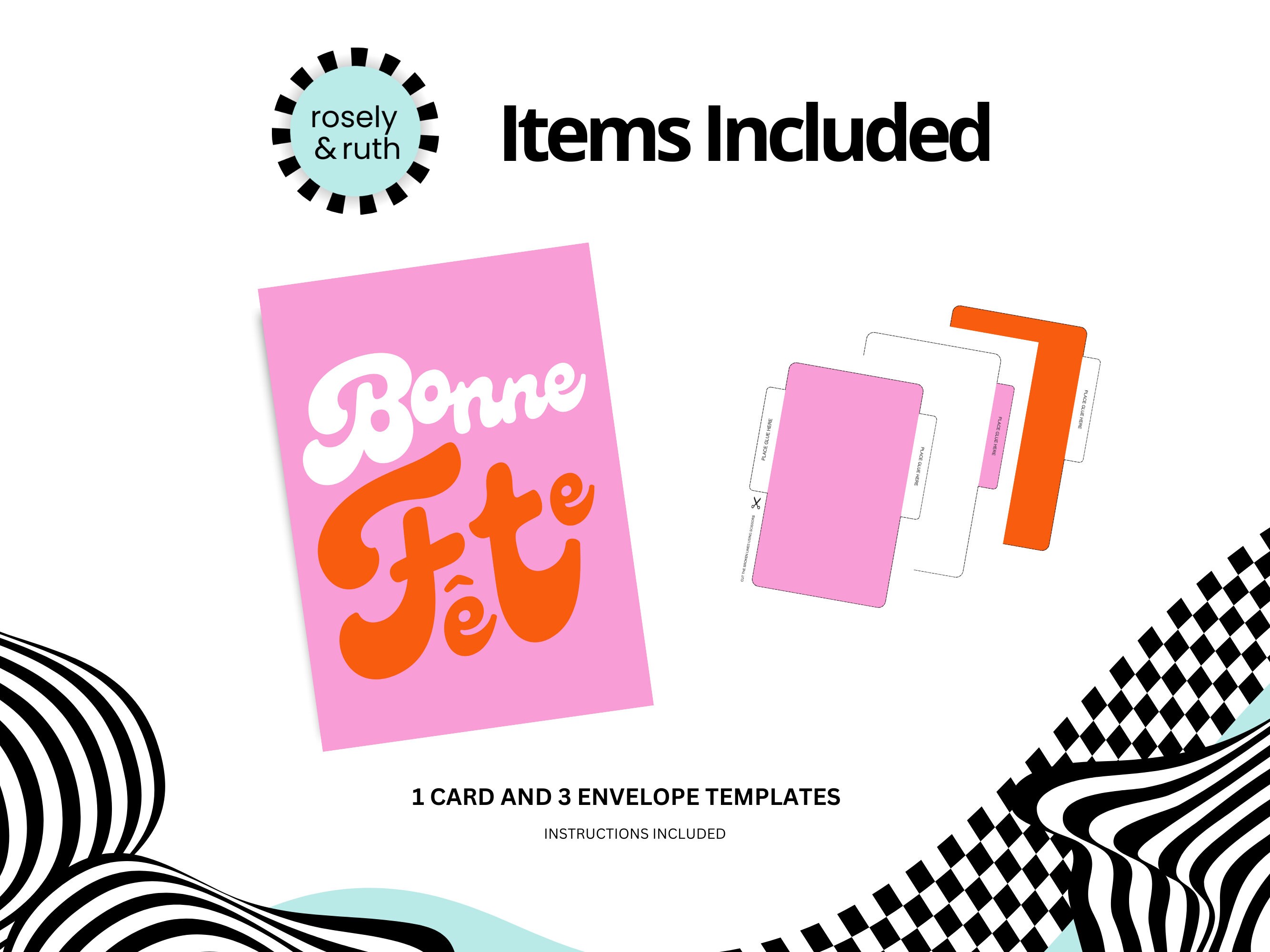 Bonne Fête Card, French Birthday Card, Stylish Birthday Card, French ...