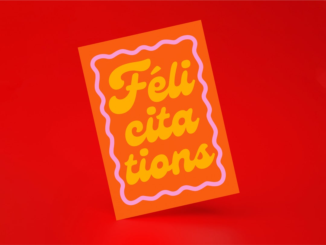 Félicitations Card, French Congratulations Card, Chic Celebration Card ...