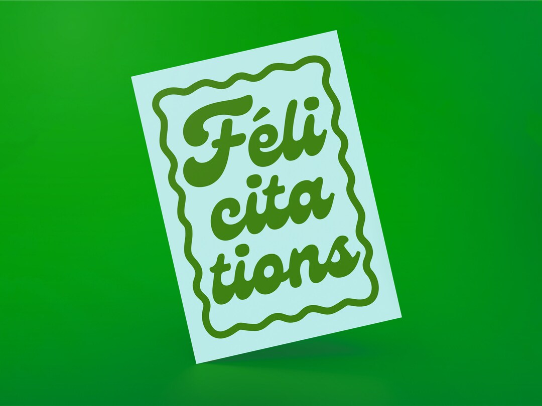 Félicitations Card, French Congratulations Card, Trendy Celebration ...