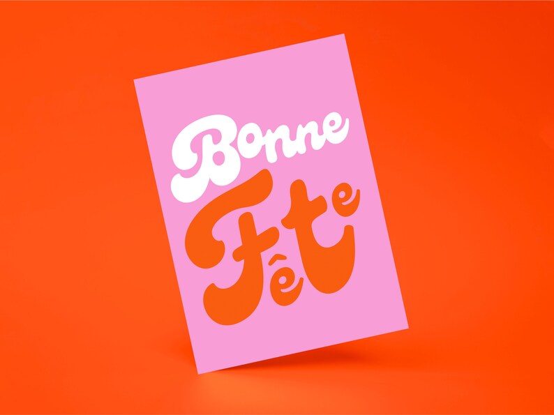 Bonne Fête Card, French Birthday Card, Stylish Birthday Card, French ...