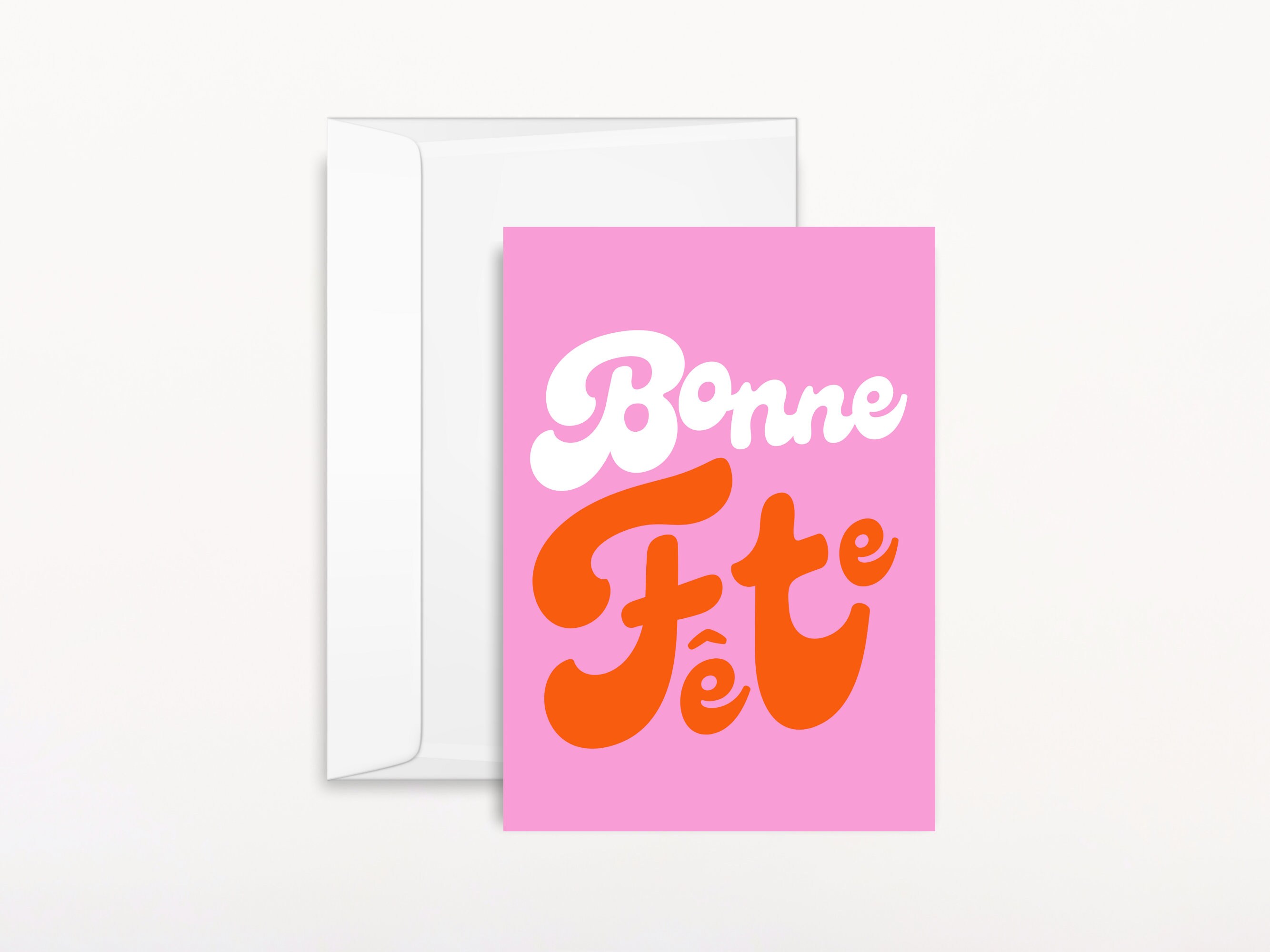 Bonne Fête Card, French Birthday Card, Stylish Birthday Card, French ...