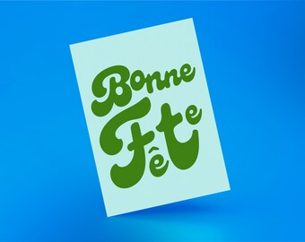 Bonne Fête Card, French Birthday Card, Stylish Birthday Card, French ...