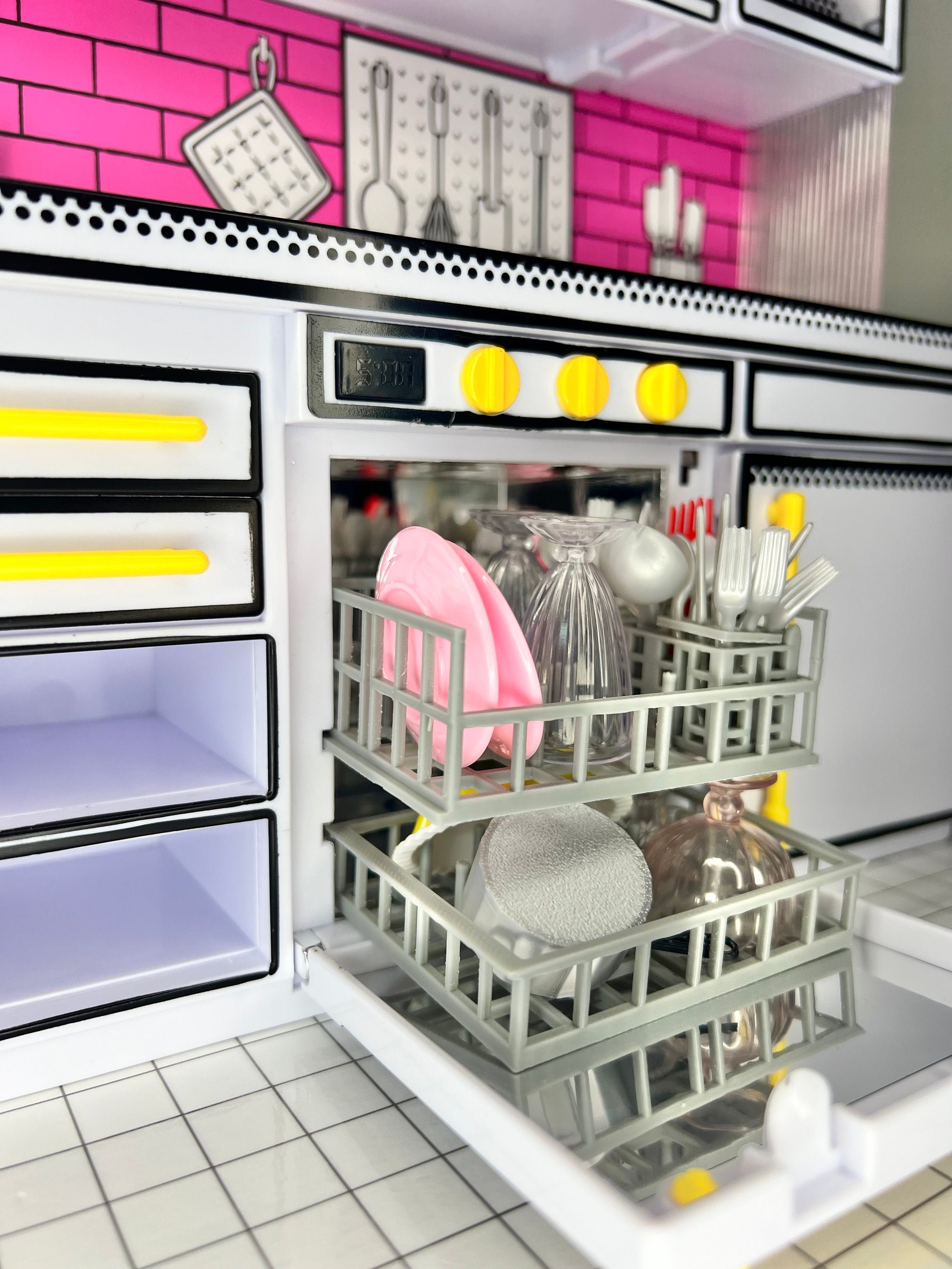 Miniverse Kitchen Dishwasher Racks 3D Print - Etsy