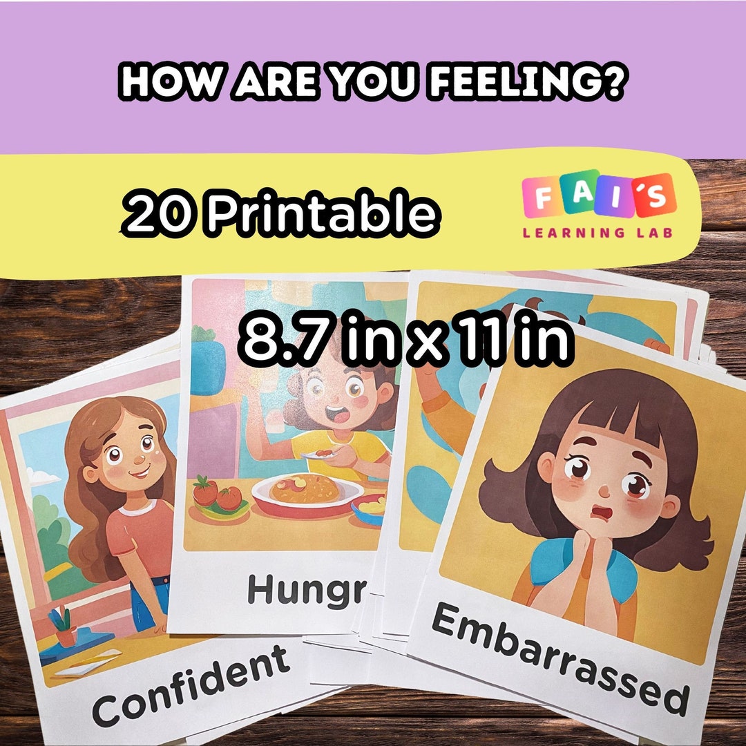 20 Printable How Are You Feeling,emotions & Feelings Cards, Educational ...