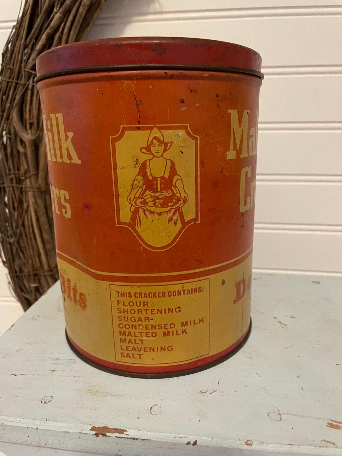 Vintage Dane-t-bits Malted Milk Crackers Tin - Etsy