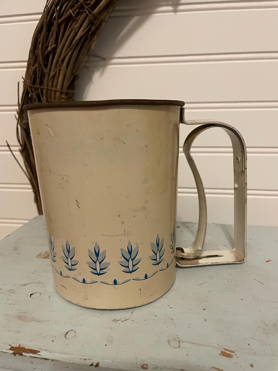 Vintage Androck Sifter With Blue Floral - Etsy
