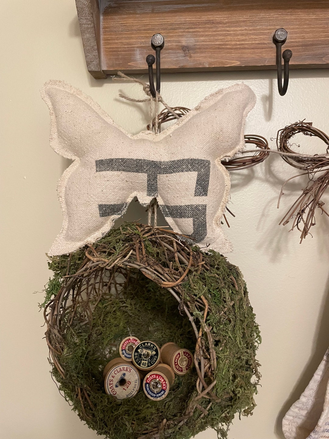 Vintage Grain Sack Butterfly - Etsy