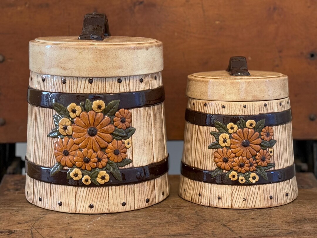 Vintage Flower Canister Set - Etsy