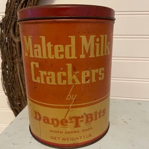 Vintage Dane-t-bits Malted Milk Crackers Tin - Etsy
