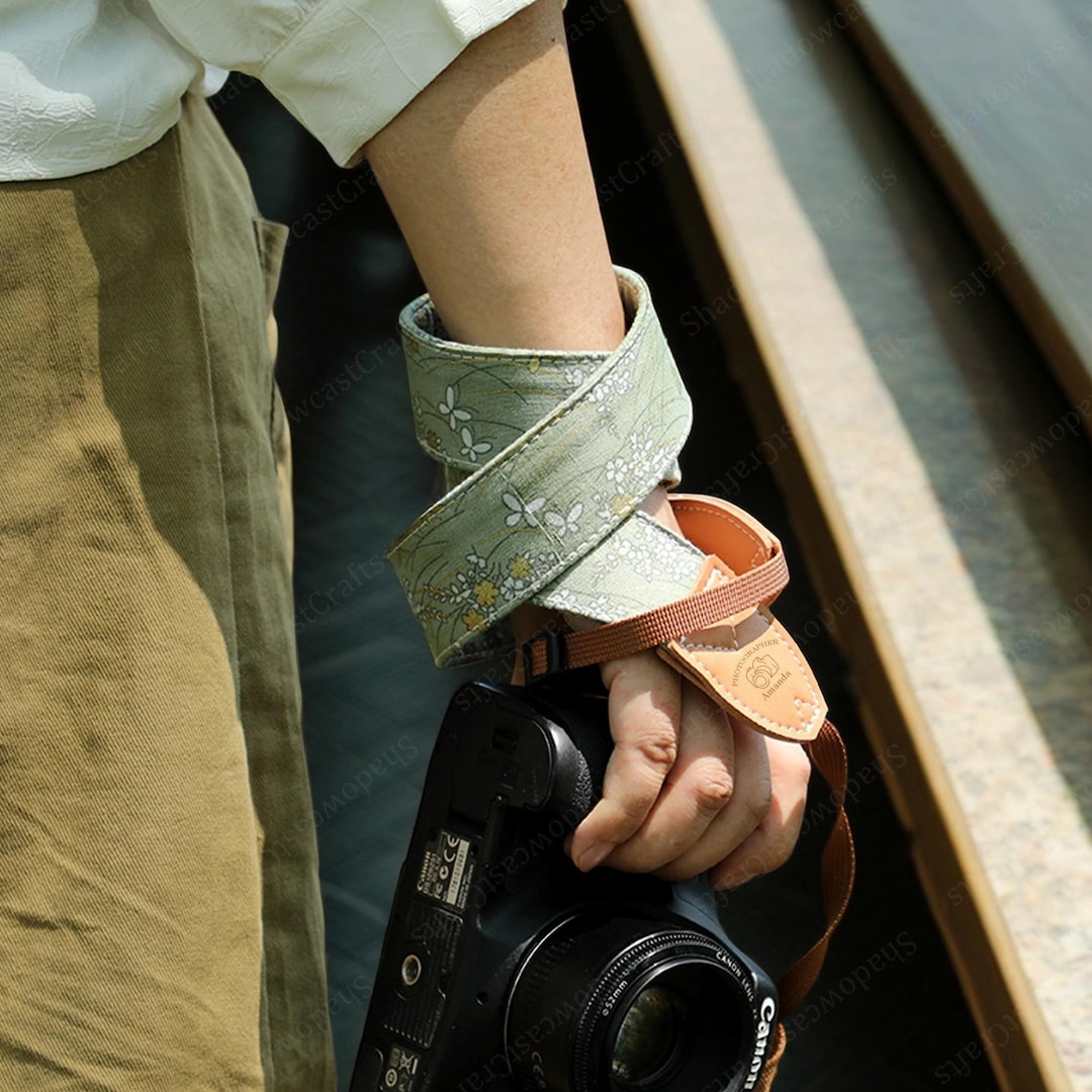 Personalized Name Camera Straps, Green Camera Straps, Leather Camera ...